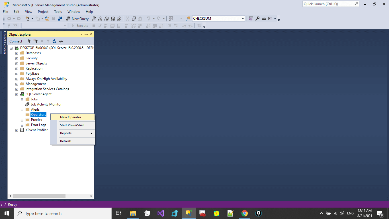 استفاده از Operator ها در SQL Server Agent - نیک آموز